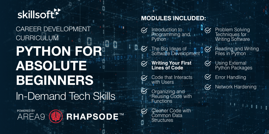 Python for Absolute Beginners: Skillsoft Adaptive Courseware Powered by Area9 Rhapsode